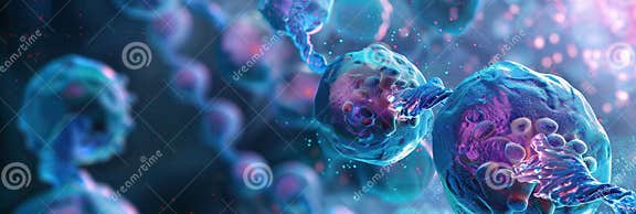 Explore an Intricate Cellular Landscape Featuring Visible Nuclei and ...