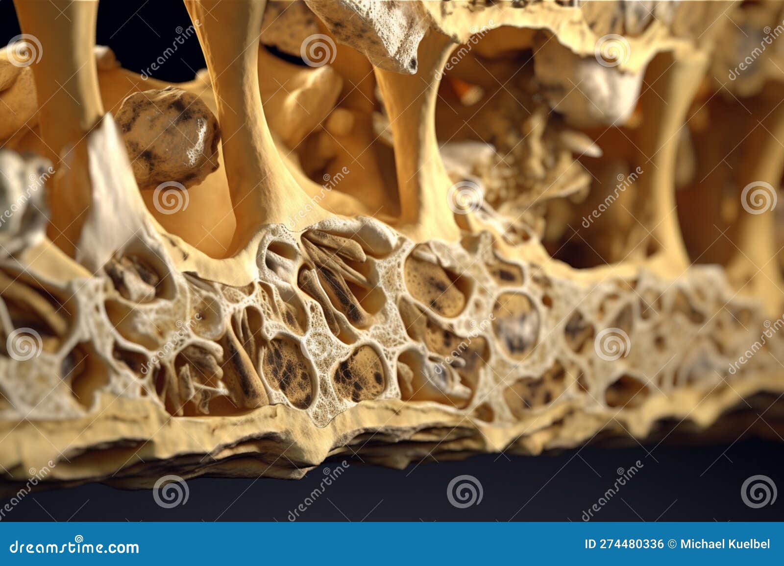 Magnified View of Bone Structure Under the Microscope Stock ...