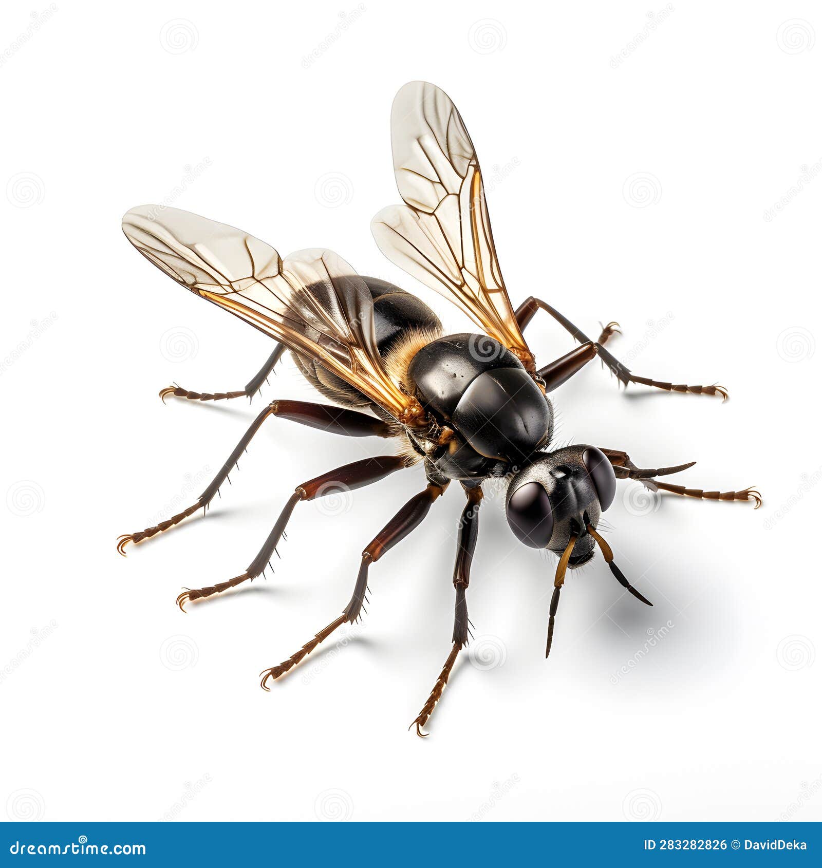 Hoverfly Isolated on White Background. 3d Illustration Stock ...