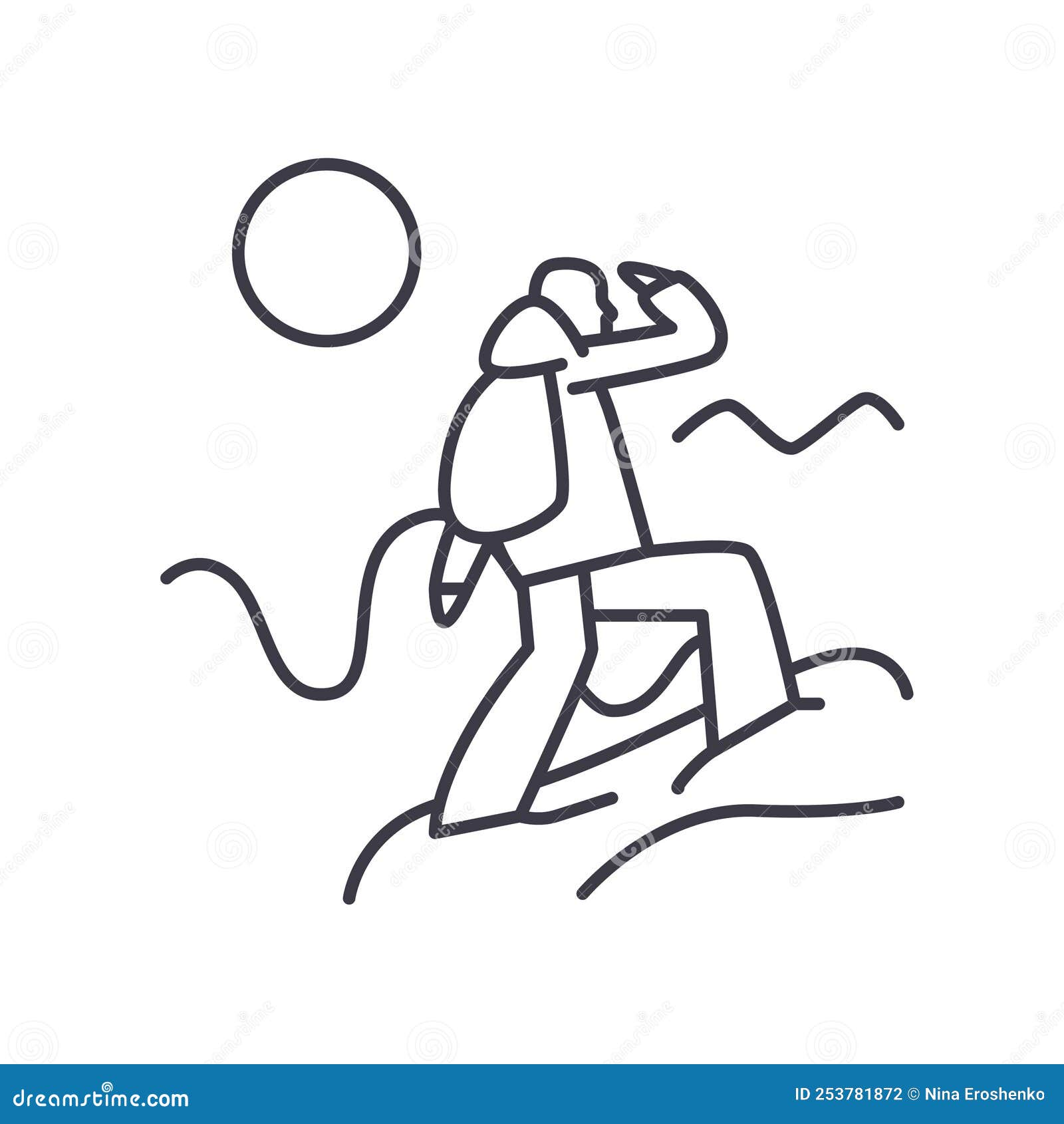 Explore Line Icon, Outline Symbol, Vector Illustration, Concept Sign ...