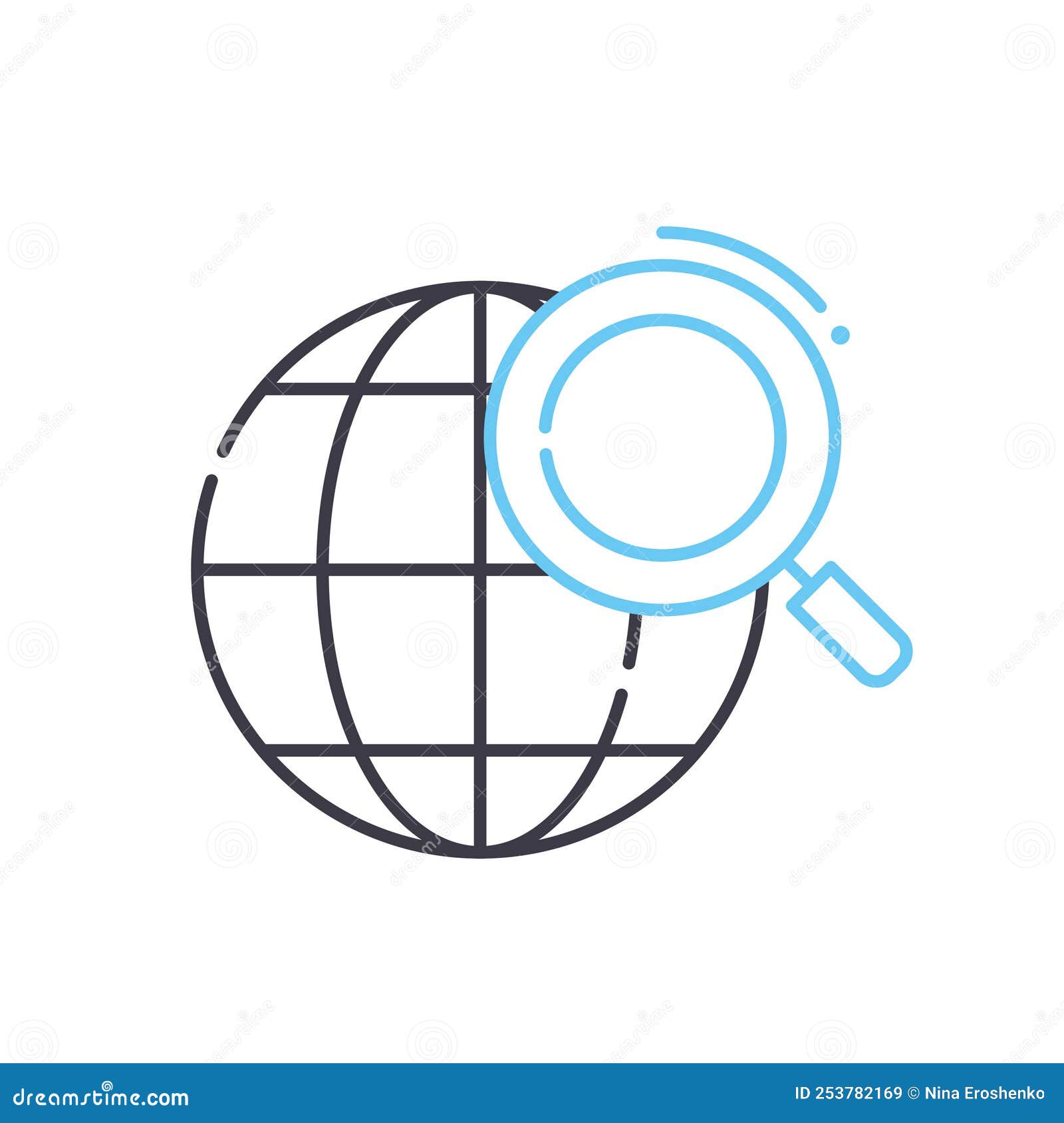 Explore Line Icon, Outline Symbol, Vector Illustration, Concept Sign ...