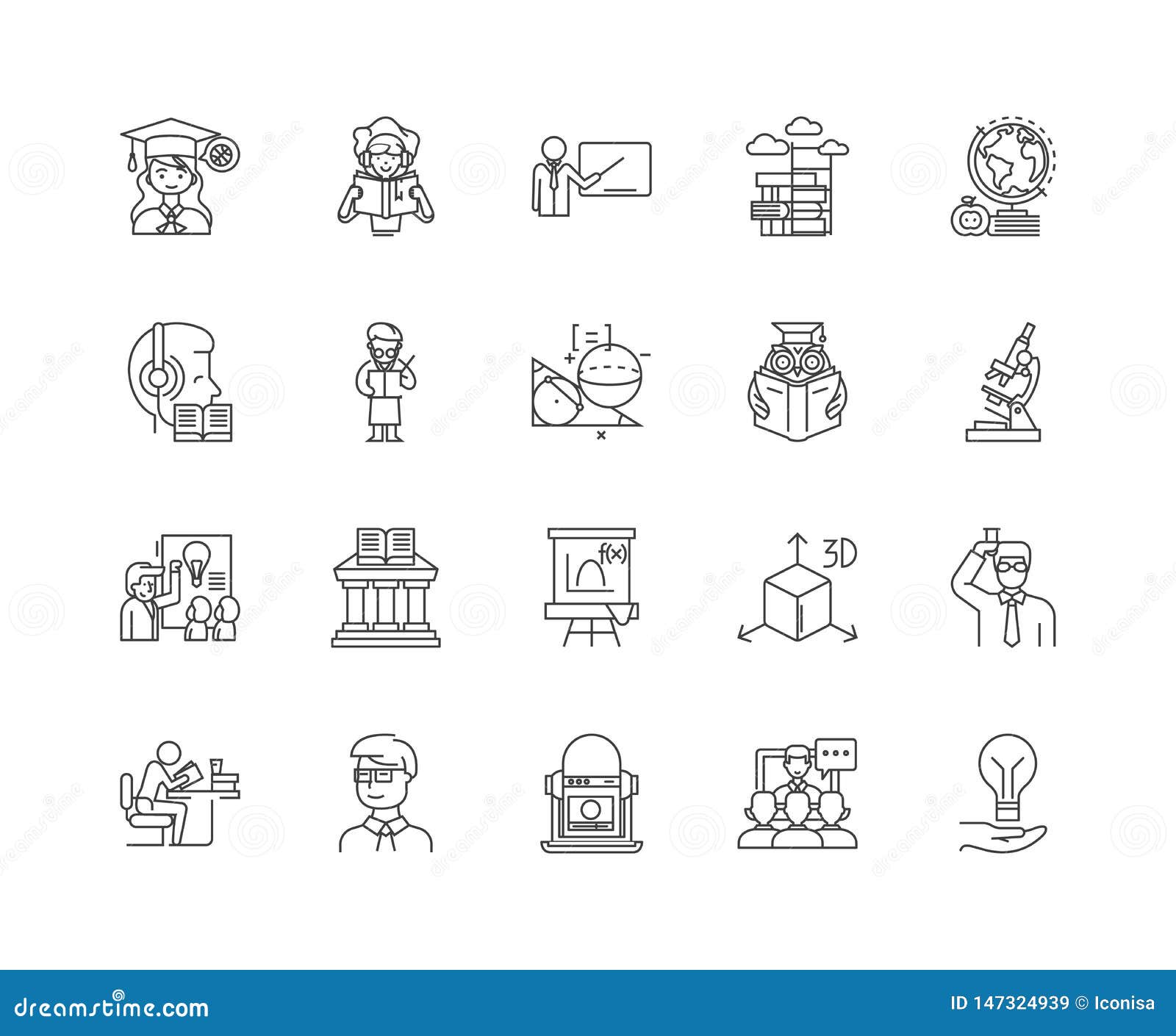 Explore Line Icons, Signs, Vector Set, Outline Illustration Concept ...