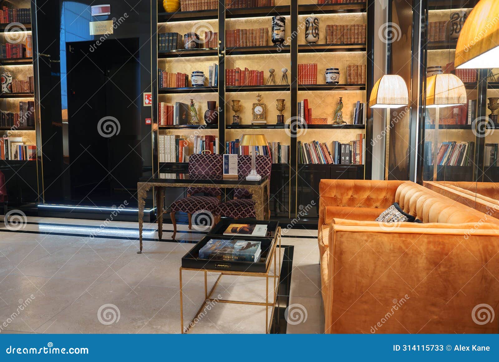 Elegant Luxury Hotel Lounge in Rome, Modern Classic Design Editorial ...