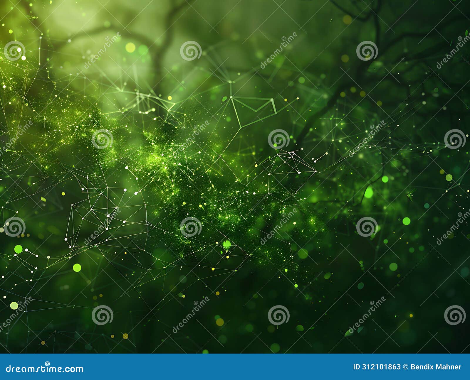 Digital Forest: Enchanting Abstract Background with Tree Elements Stock ...