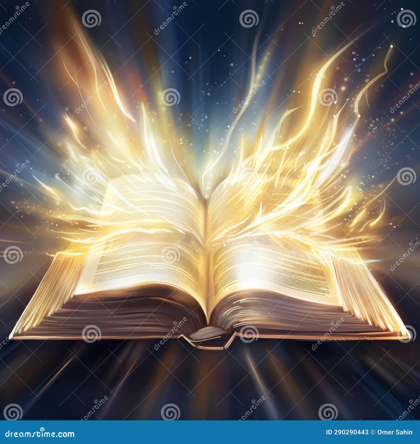 Gospel Glow - Open Bible with Glowing Beam of Light Stock Image - Image ...