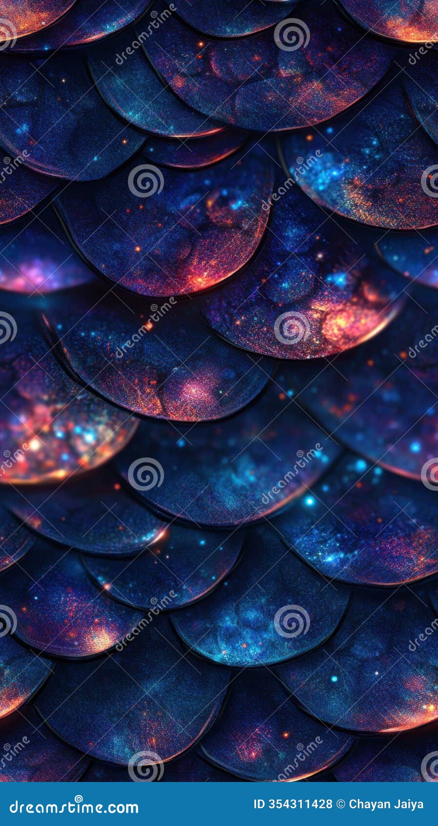Cosmic Scale Pattern in Vibrant Colors Stock Illustration ...