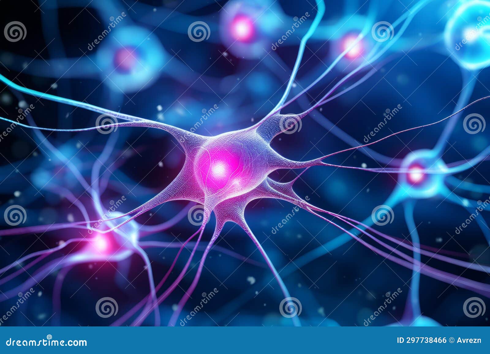 Intricate Dance of Illuminated Neurons, Generative AI Stock ...
