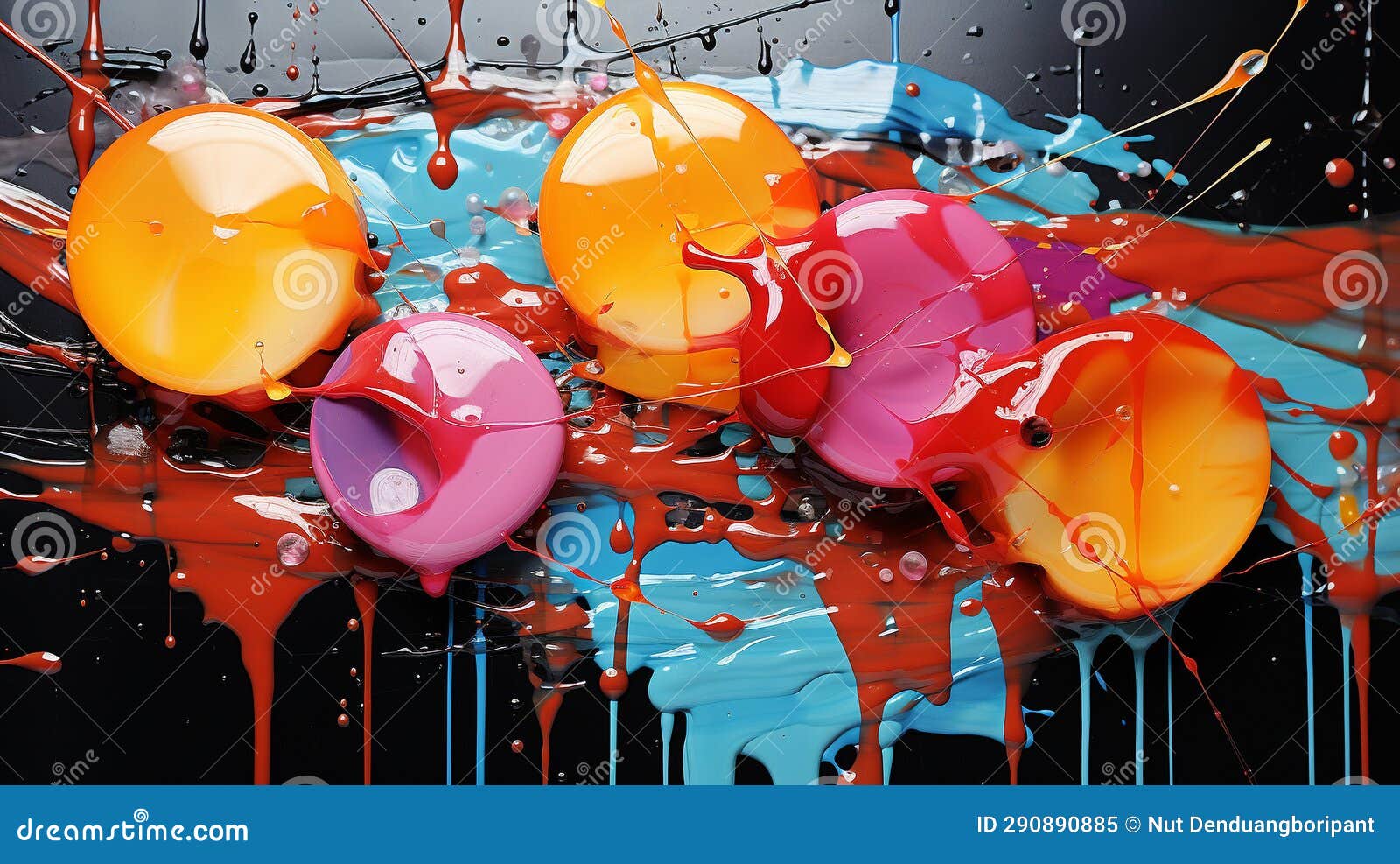 Time-Lapse Drip Art: Evolution of Abstract Composition Stock Image ...