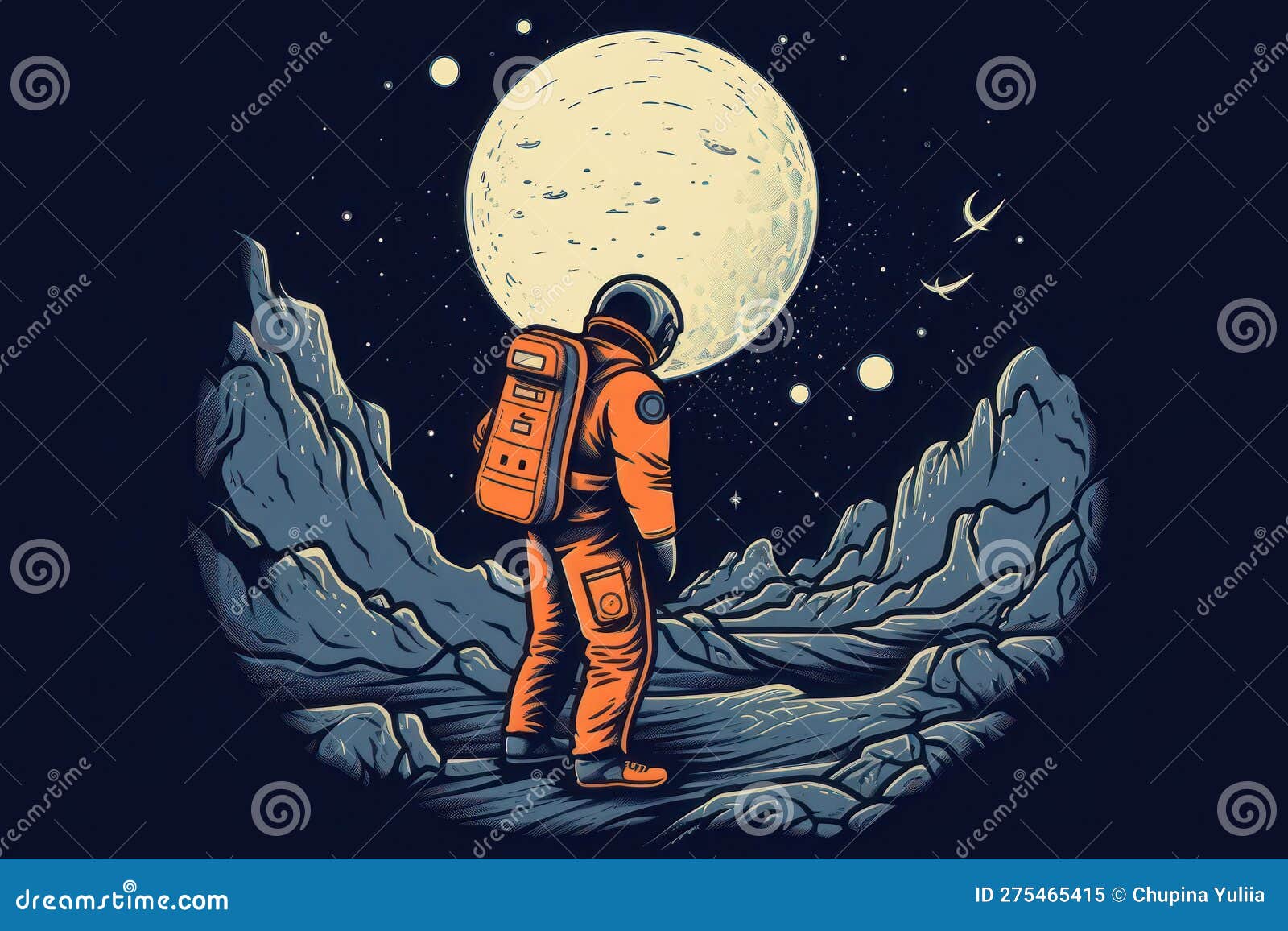 Explore the Moon. AI Generated Stock Illustration - Illustration of ...