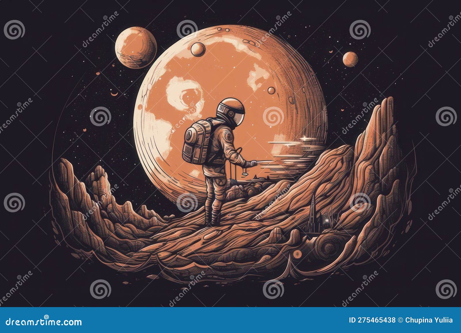 Explore the Moon. AI Generated Stock Illustration - Illustration of ...