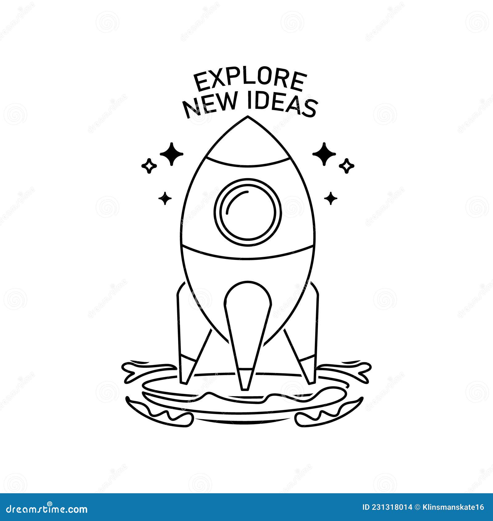 Explore New Ideas Line Art Illustration Design Stock Vector ...