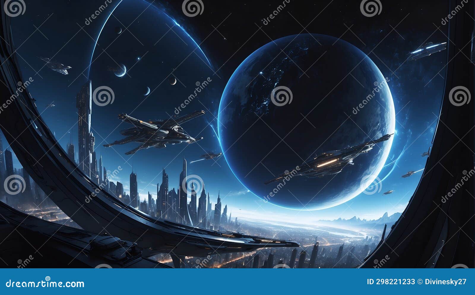 Parallel Cityscape: Futuristic Coexistence Realm. Ai Generated Stock ...