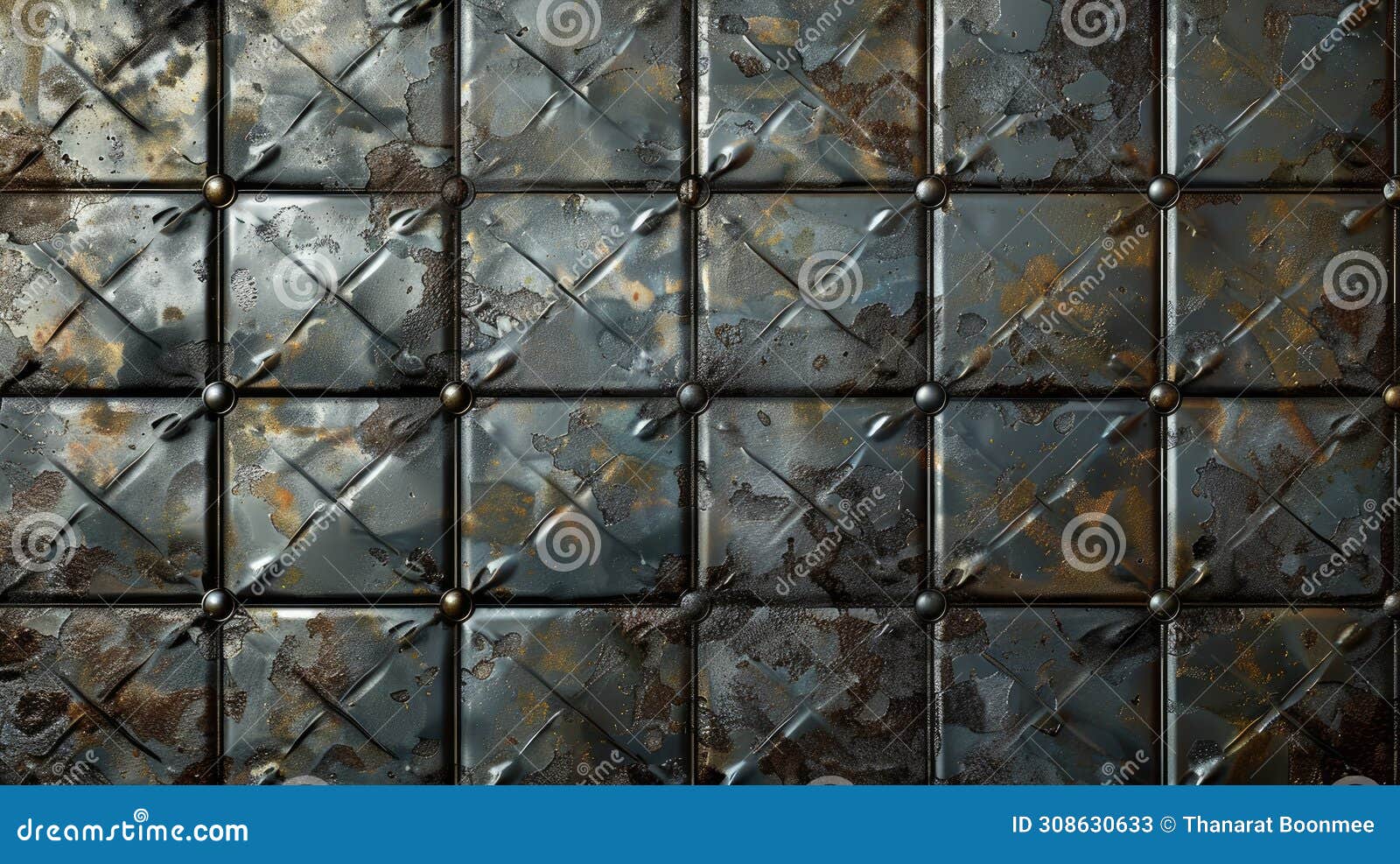 Explore the Precision of Tiled Metal Texture. Ai Generated Stock ...