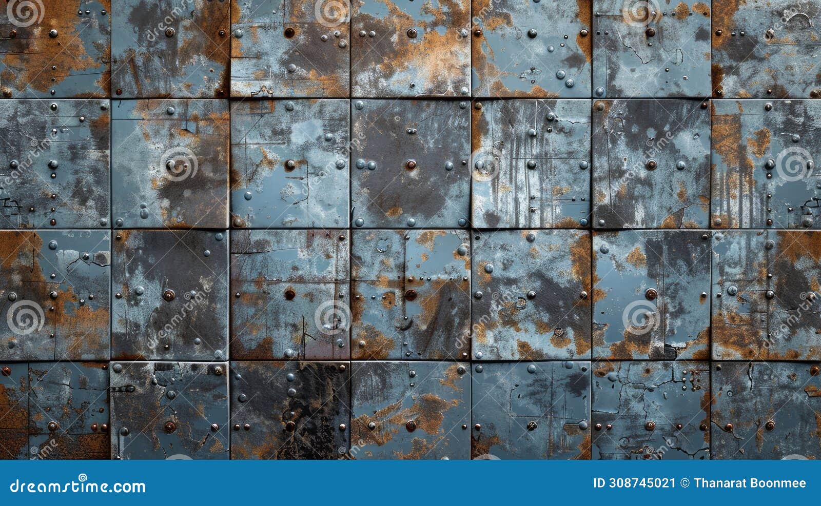 Explore the Precision of Tiled Metal Texture. Ai Generated Stock ...