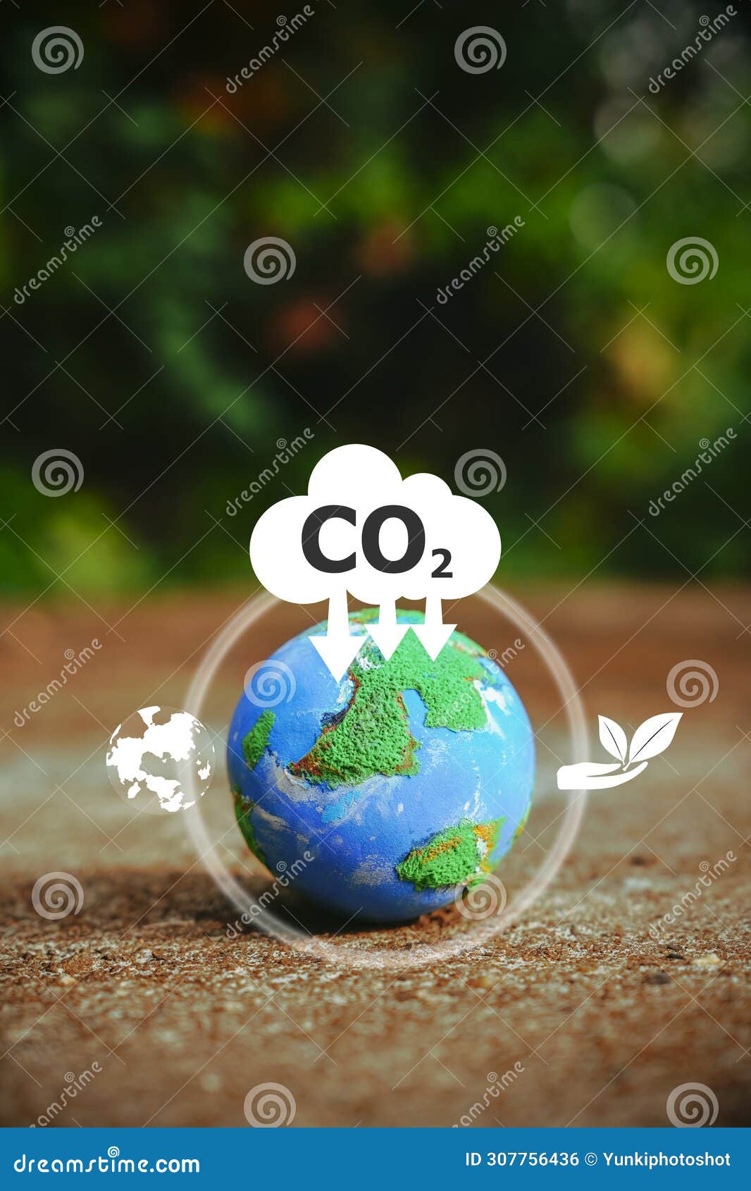Explore A Small World Globe Symbolizing CO2 Reduction And Net Zero ...
