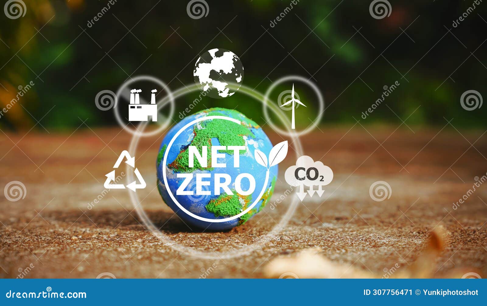 Explore a Small World Globe Symbolizing CO2 Reduction and Net Zero ...