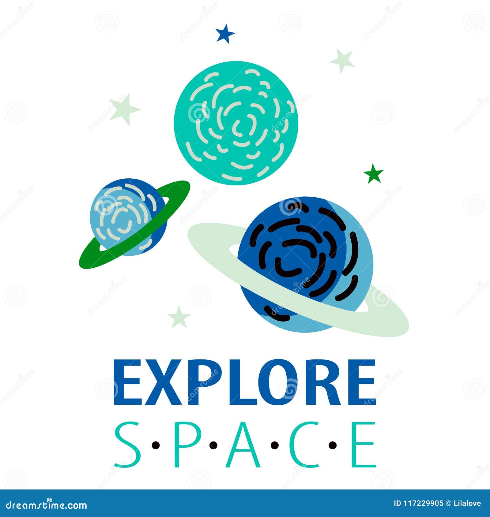 Space Slogan Cosmic Cards Hand Drawn Illustrations. Planets And Ships ...