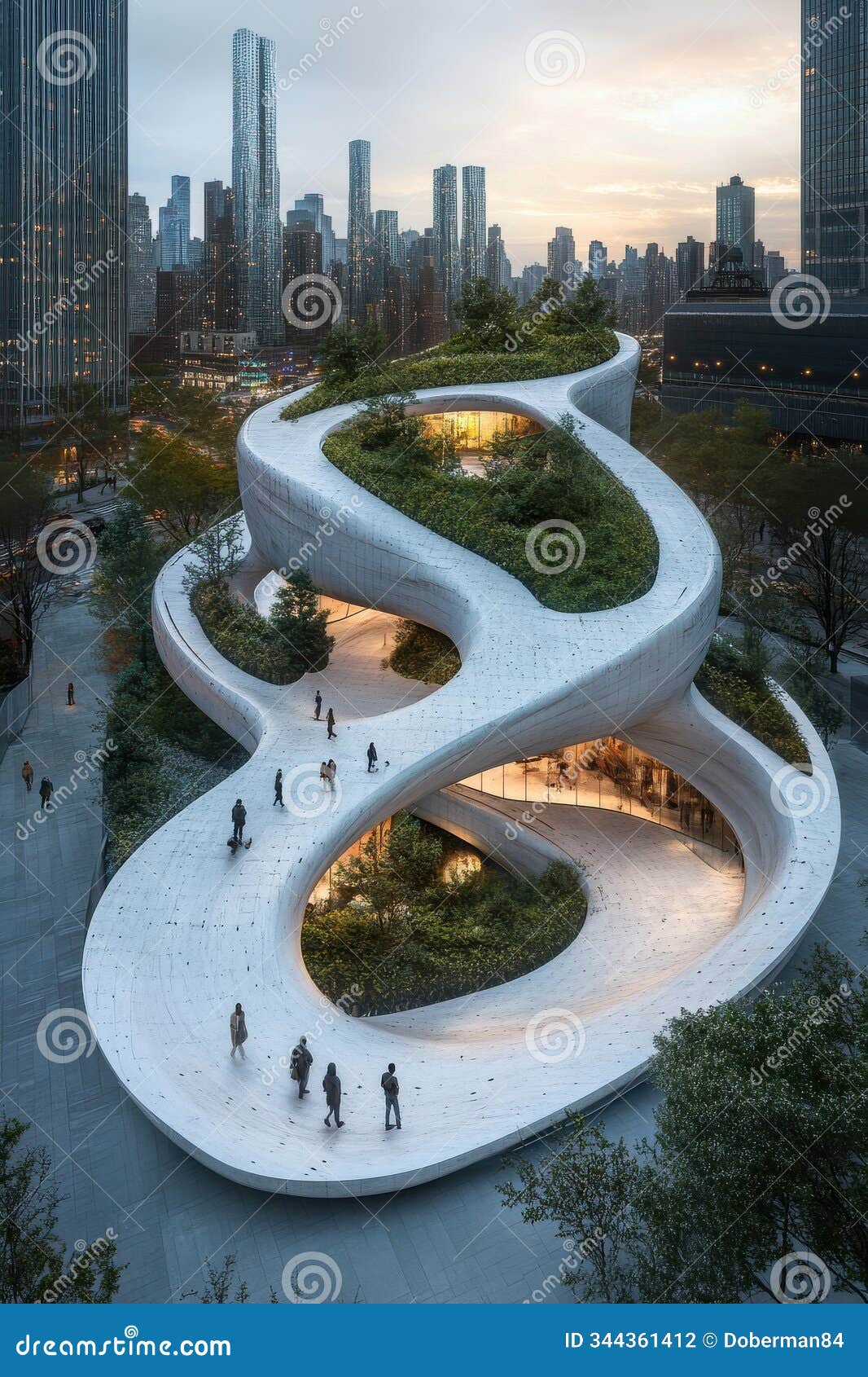 Futuristic Urban Park Design with Innovative Green Architecture in a ...