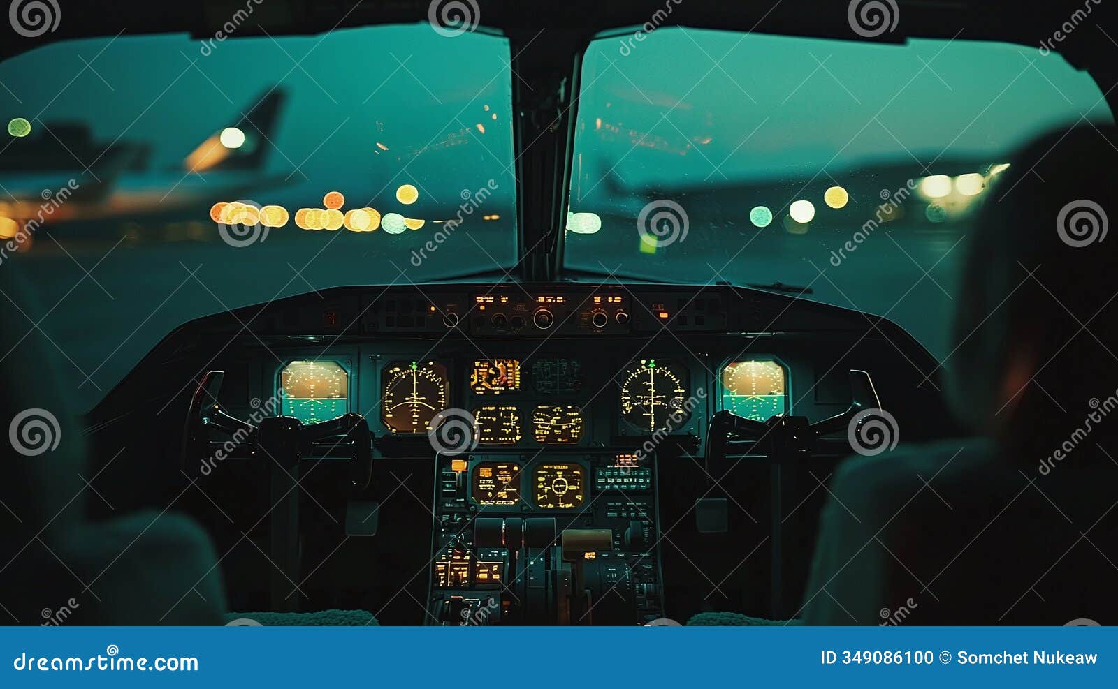 Explore The Stunning Cockpit View Of An Aircraft At Dusk A Glimpse Into ...