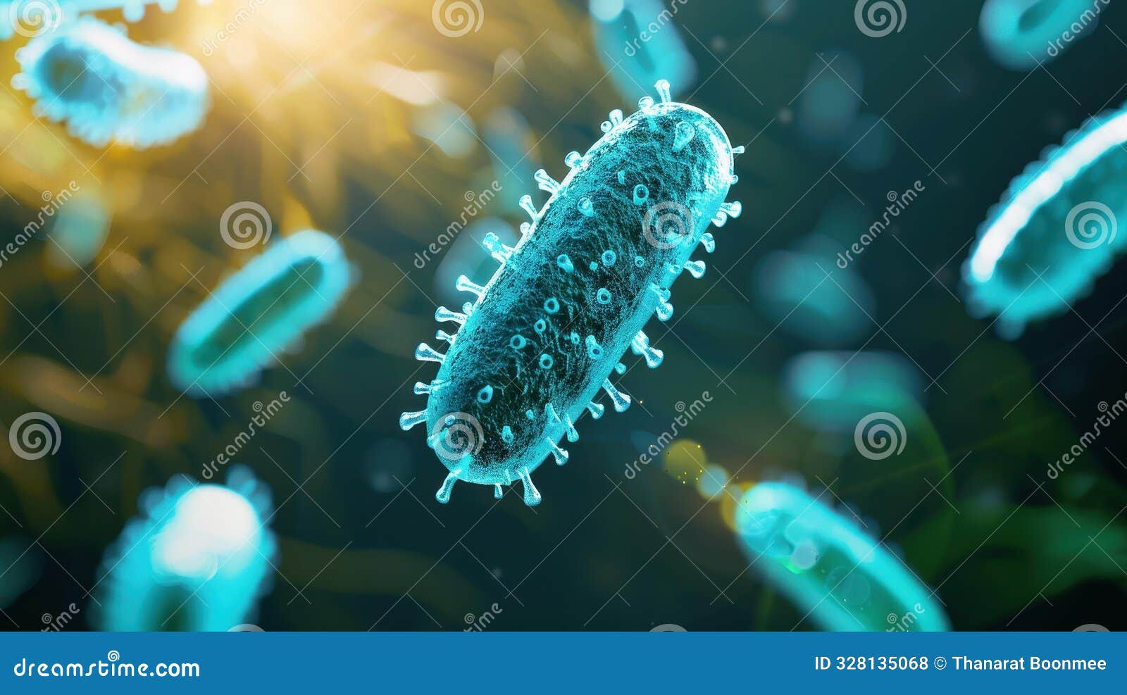 Explore Stunning 3D Illustrations of Bluecolored Prokaryotic ...