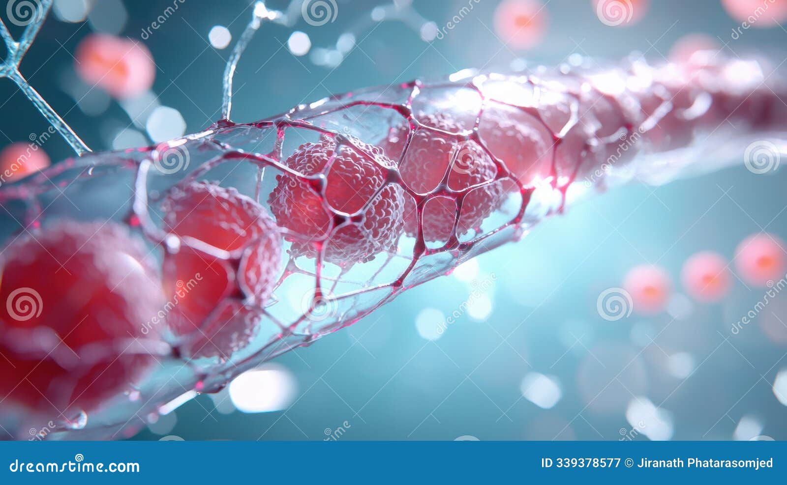 Microscopic View of Red Blood Cells in Blood Vessel Stock Illustration ...