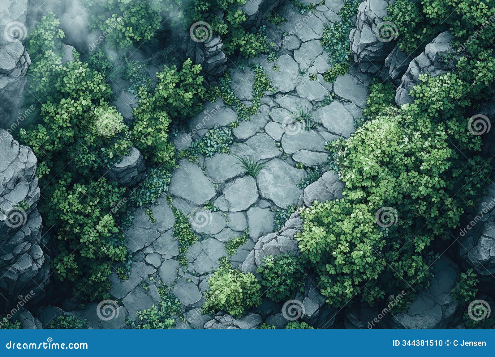 Mountain Forest Path RPG Map - Wilderness Valley Road Battlemap for ...