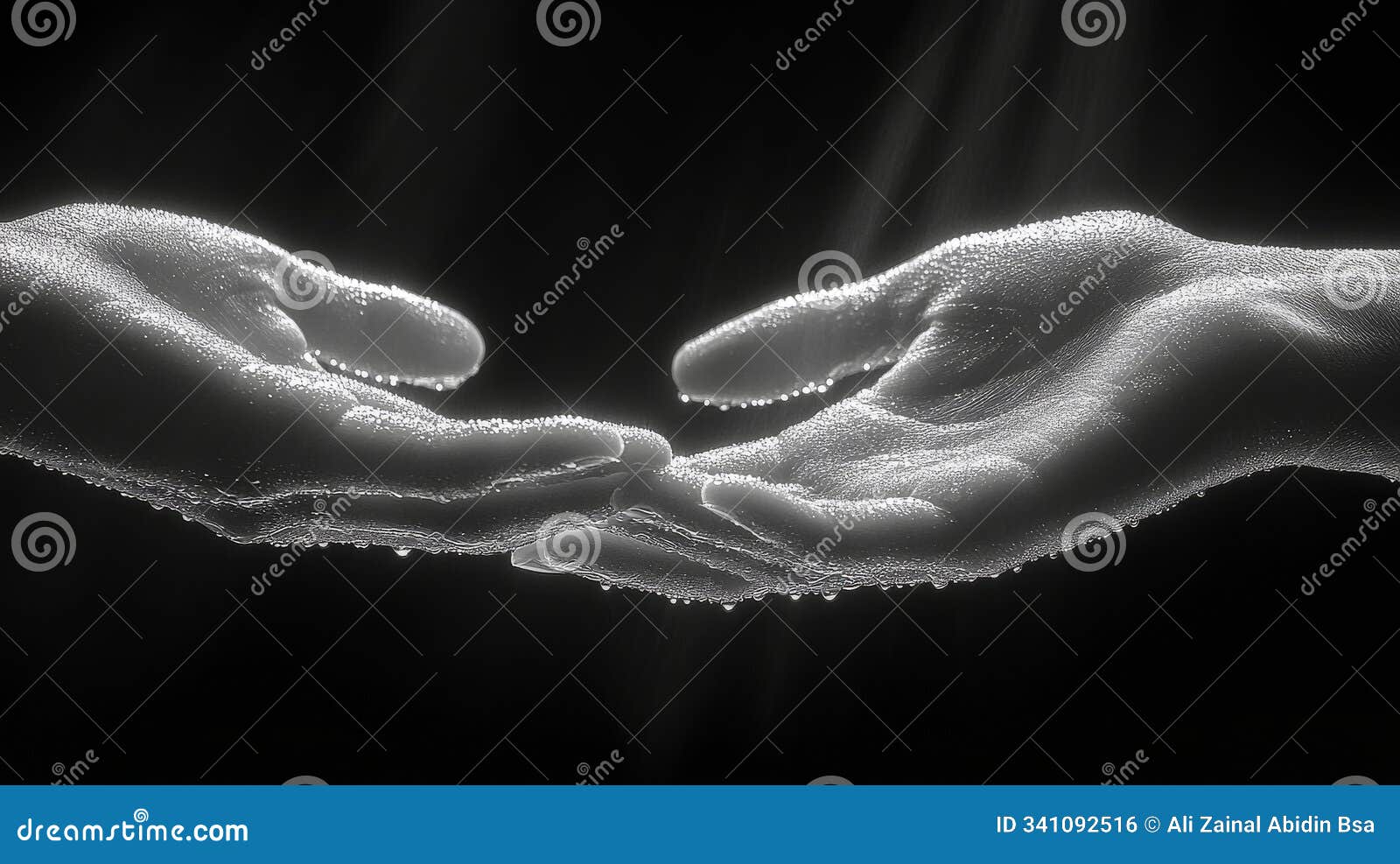 The Power of Two Hands Reaching Stock Illustration - Illustration of ...
