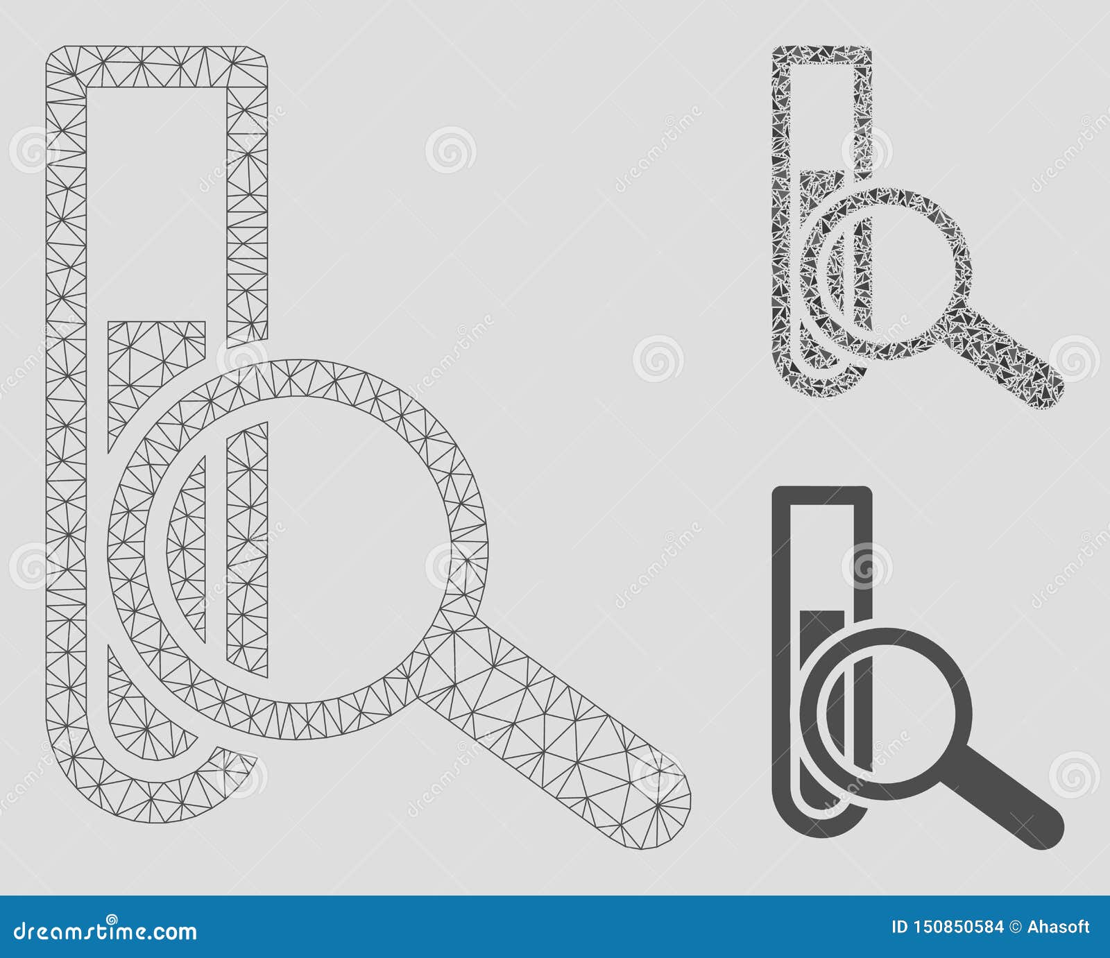 Explore Test-Tube Vector Mesh 2D Model and Triangle Mosaic Icon Stock ...