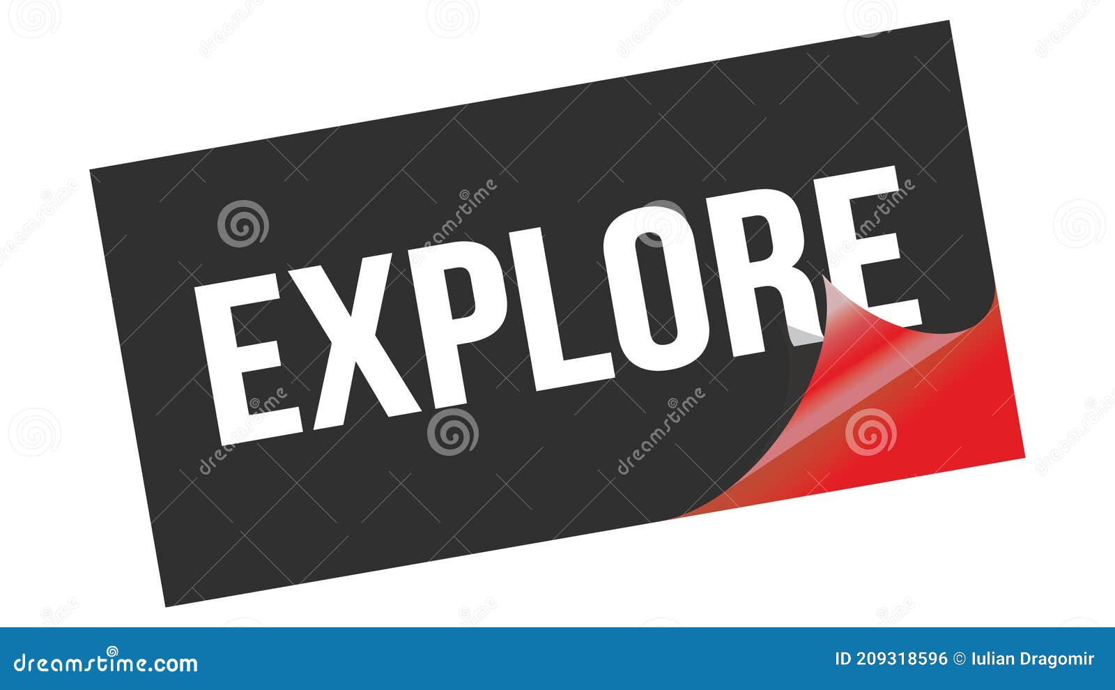EXPLORE Text on Black Red Sticker Stamp Stock Illustration ...