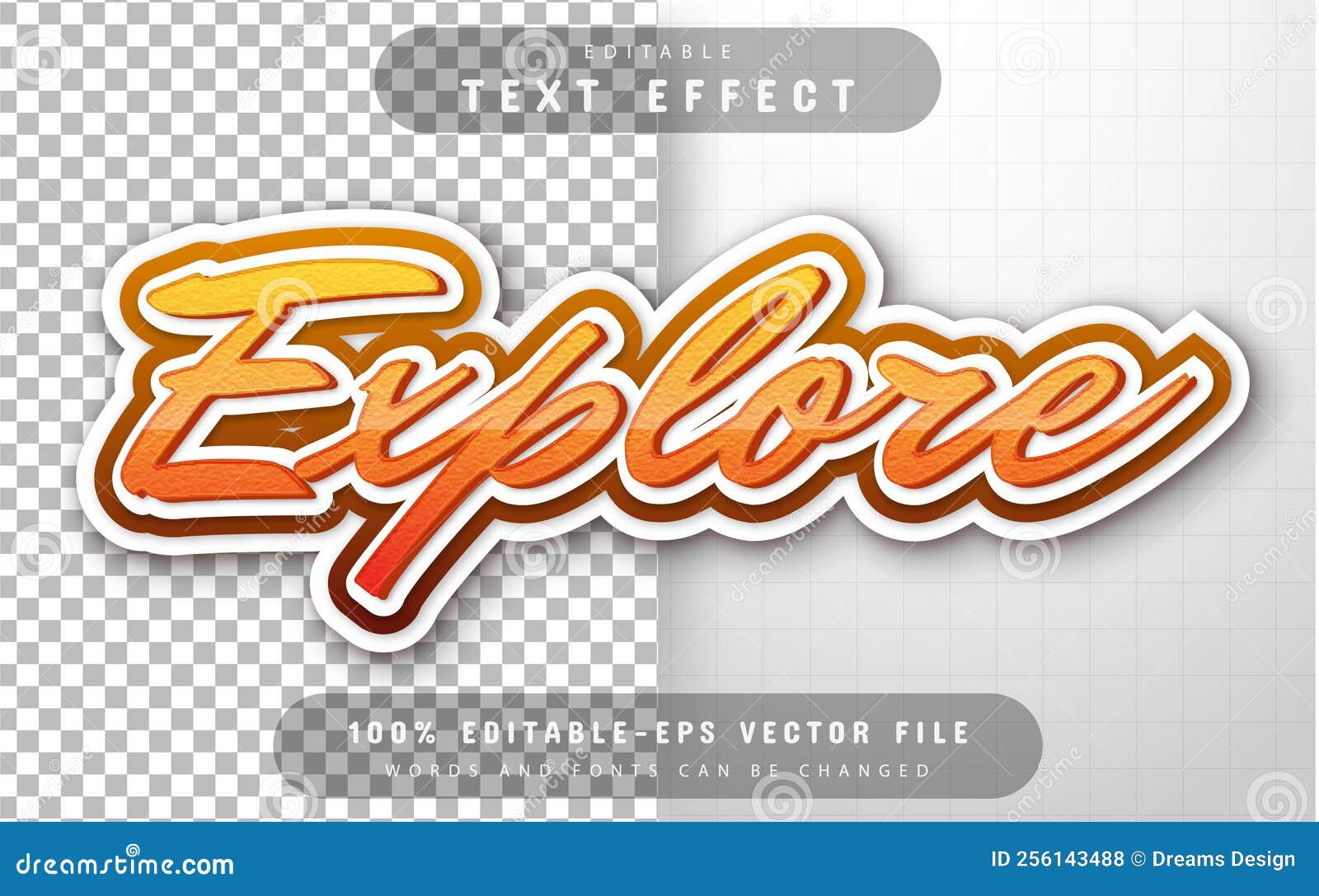 Explore Text Effect Editable Stock Vector - Illustration of brand ...