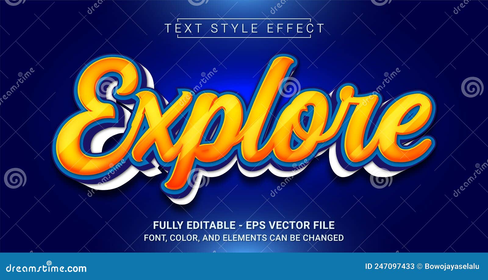 Explore Text Style Effect. Editable Graphic Text Template Stock Vector ...