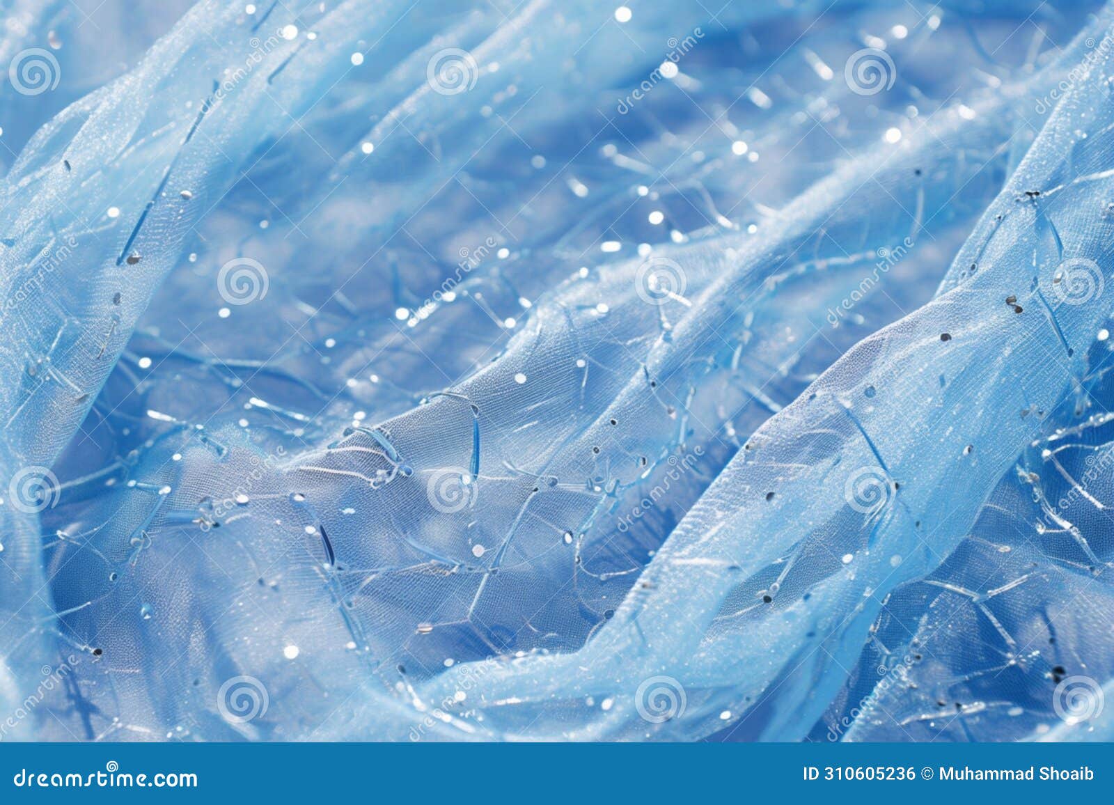 Explore the Texture of Blue Netting with Delicate White Adornments ...
