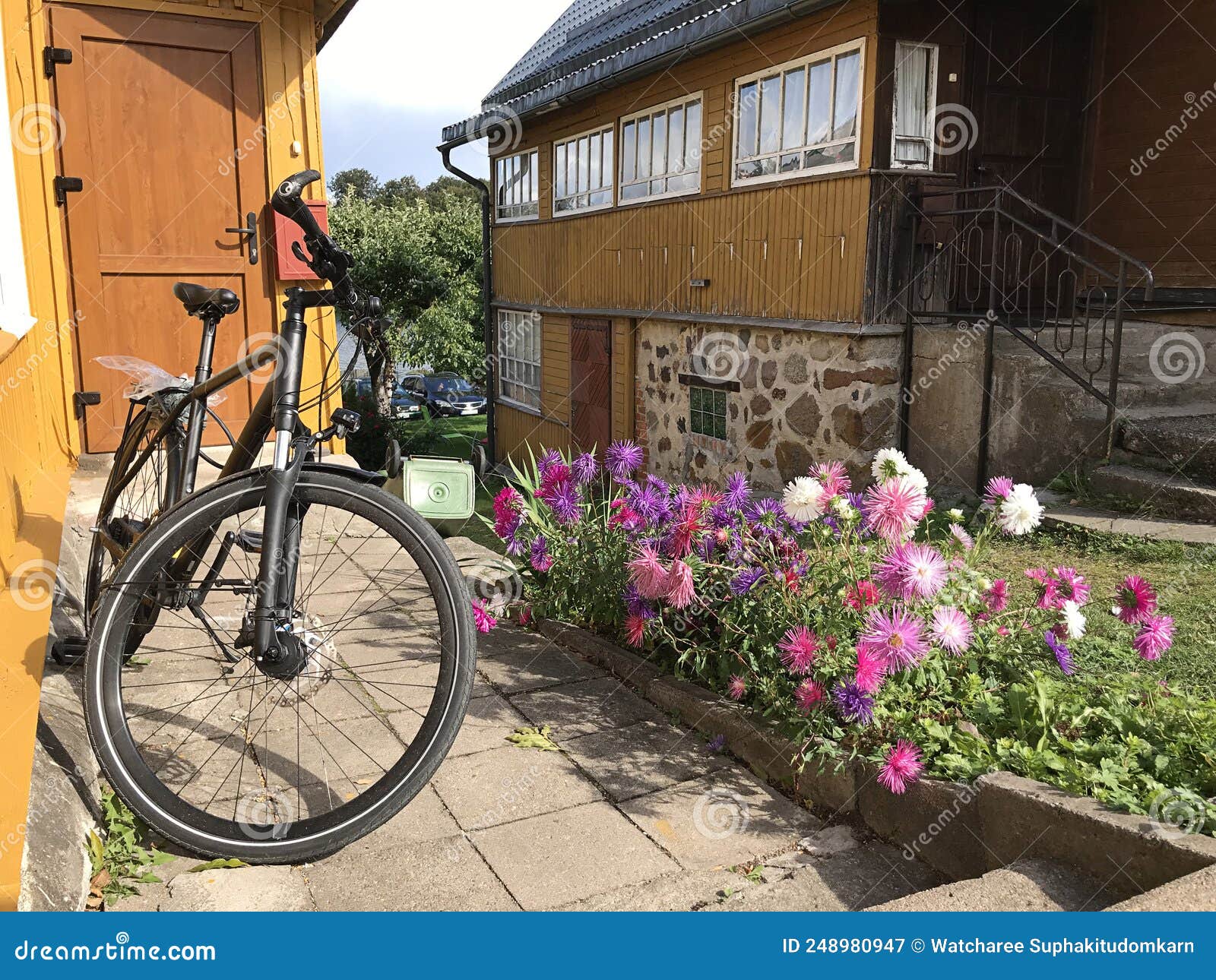 Explore Trakai in Lithuania by Bicycle. Stock Image - Image of flower ...