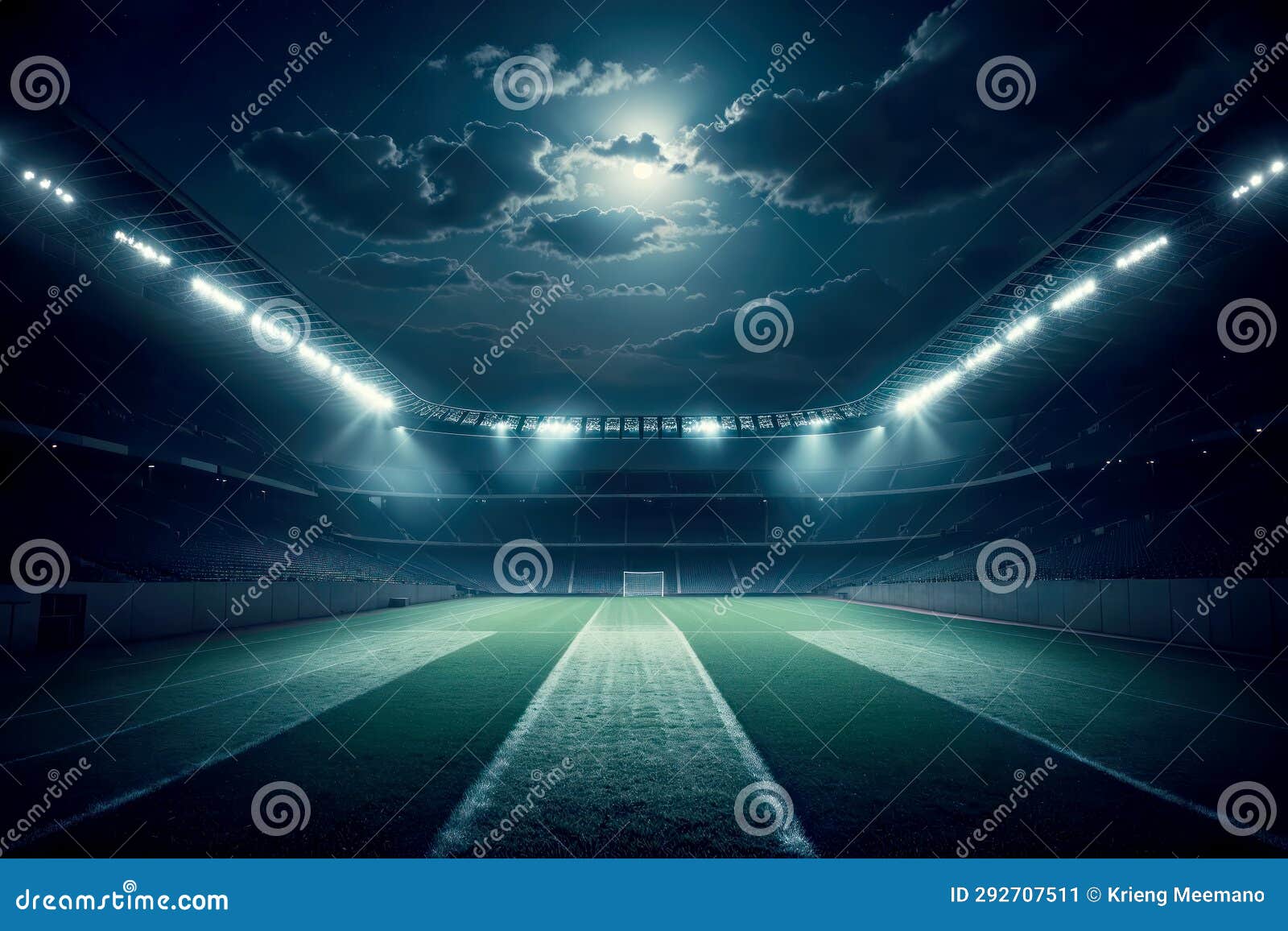 Blank Stadium Under the Stars, Nighttime Venue Photography, AI ...