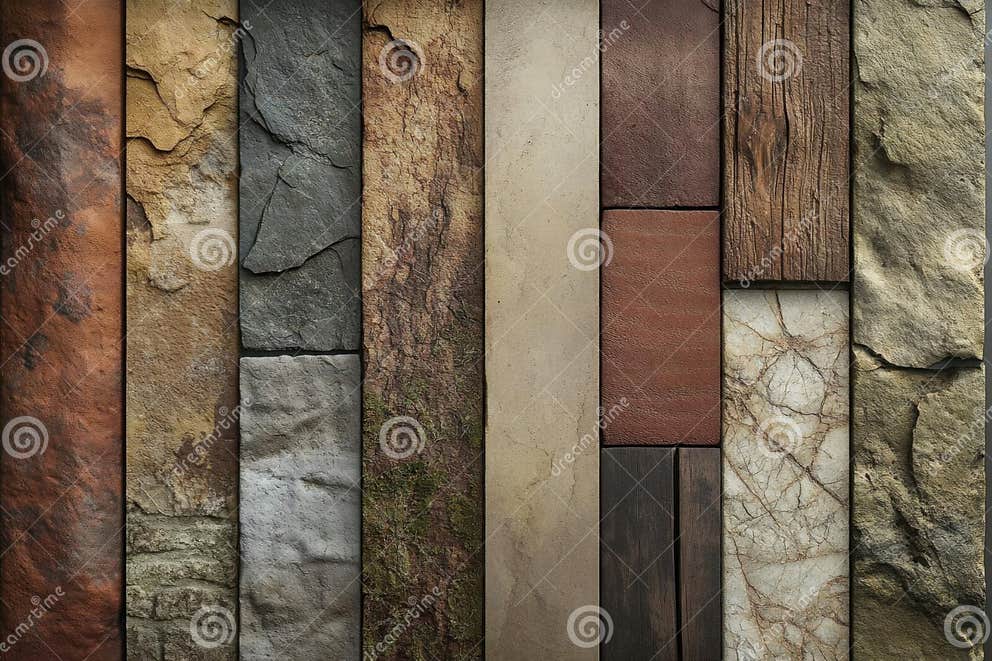 Explore Various Stone and Wood Textures, a Visual Guide Stock ...