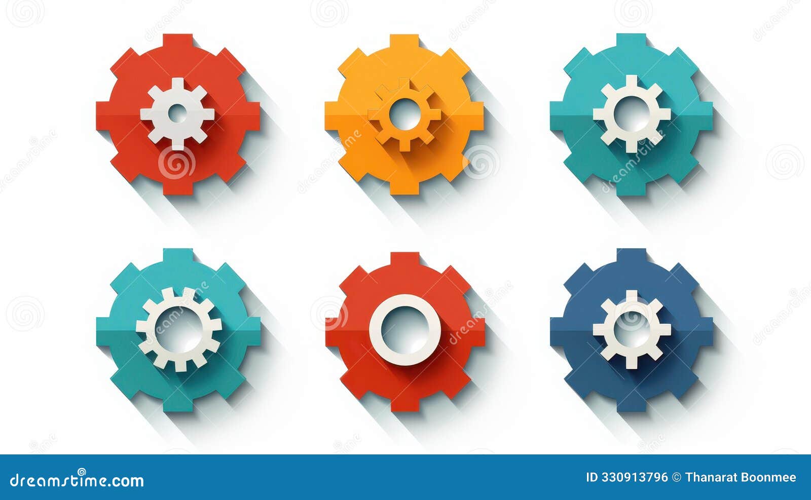 Explore a Versatile Gear Clipart Collection with Vector Icons on a ...