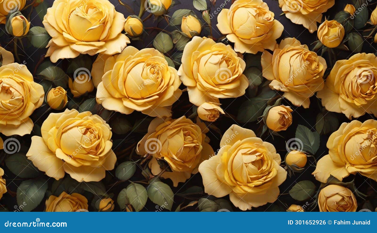 Yellow Roses Background: Stunning Floral Display Stock Illustration ...