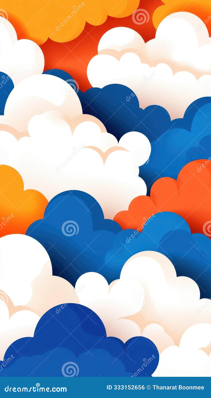 Explore Vibrant Cloud Shapes in a Colorful D Style. Perfect for Adding ...