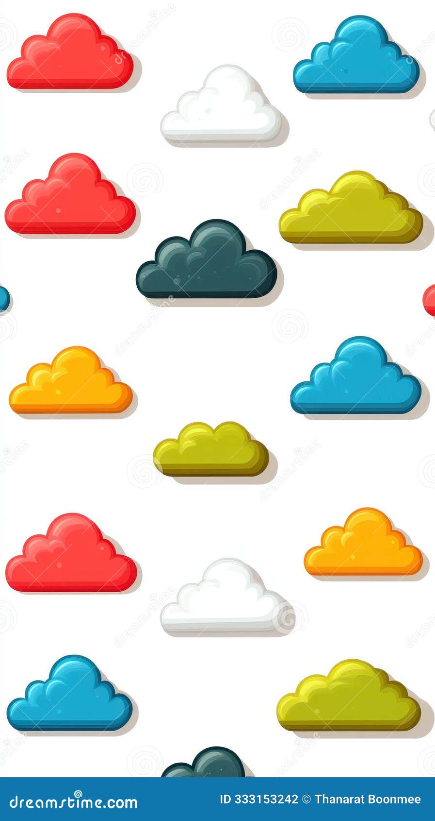 Explore Vibrant Cloud Shapes in a Colorful D Style. Perfect for Adding ...