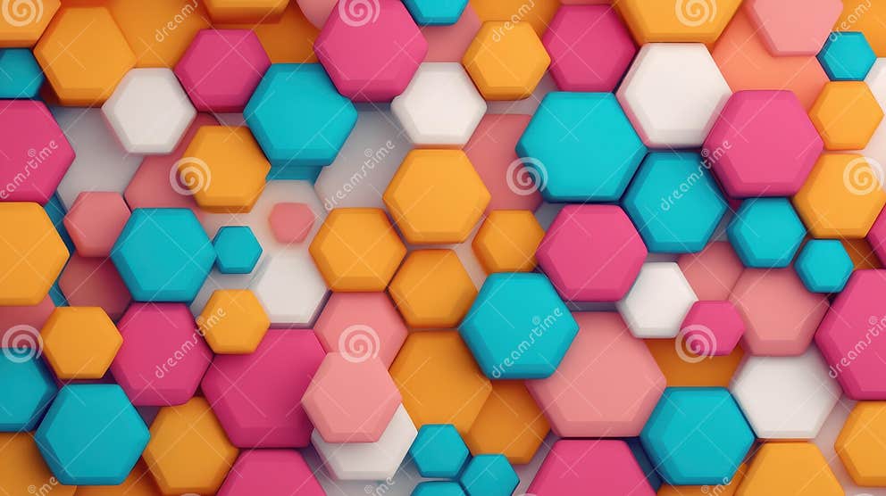 Explore a Vibrant Digital Hexagon Backdrop, Blending Modern Flat Design ...
