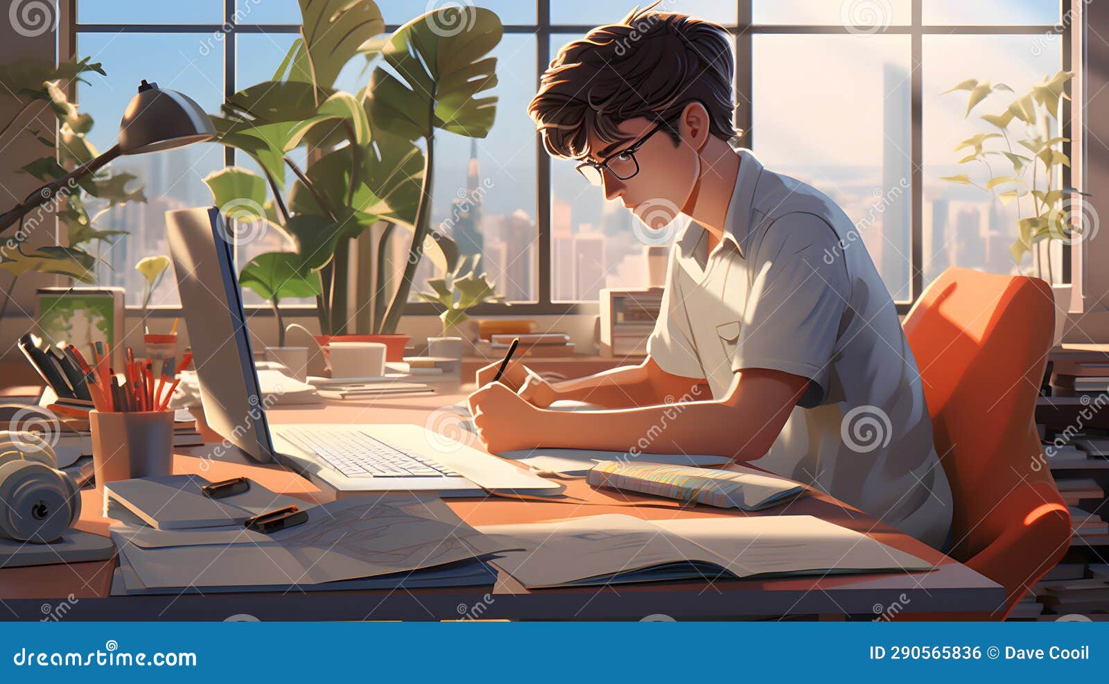 Creative Study Oasis stock illustration. Illustration of learning ...
