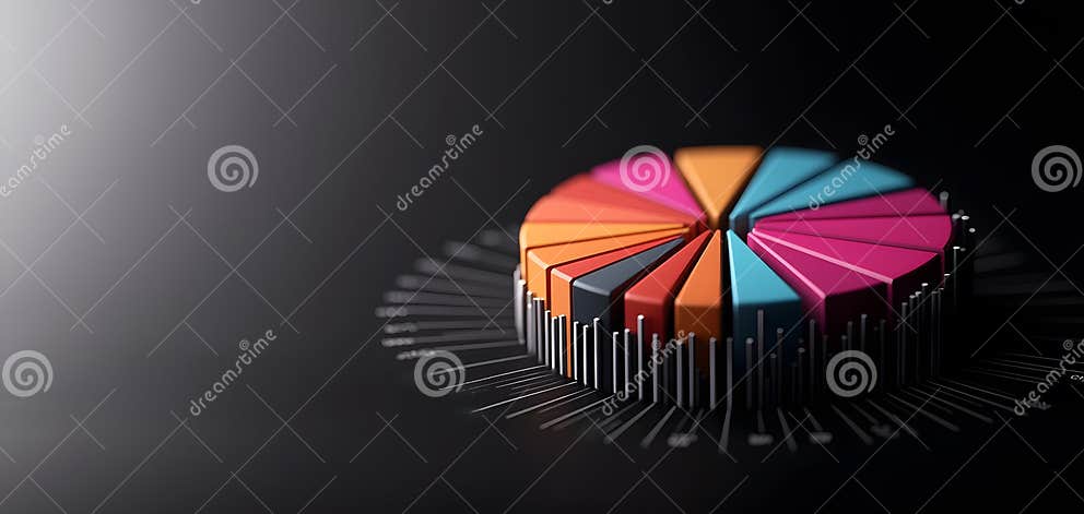 Explore the Vibrant Dynamics of a Colorful 3D Pie Chart Illustrating ...