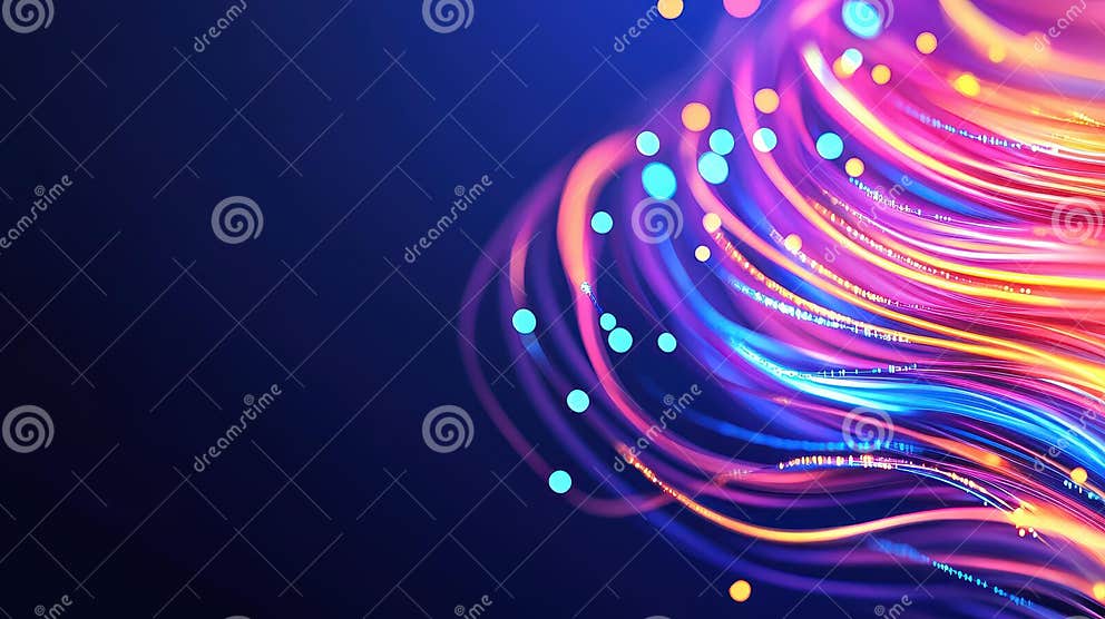 Explore Vibrant, Glowing Abstract Tech Visuals with Interconnected Data ...