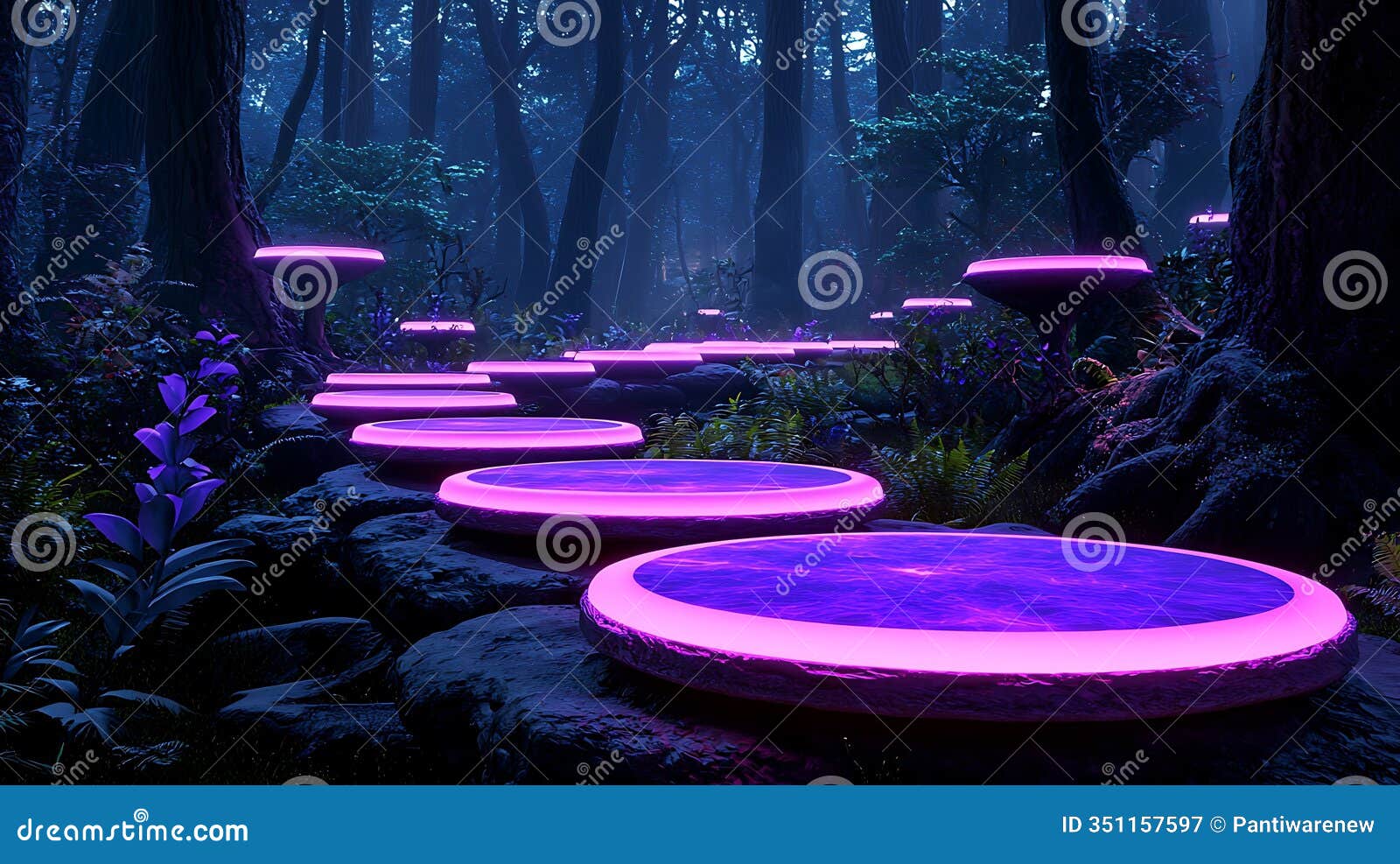 Magical Forest Pathway in a Fantasy World Stock Illustration ...