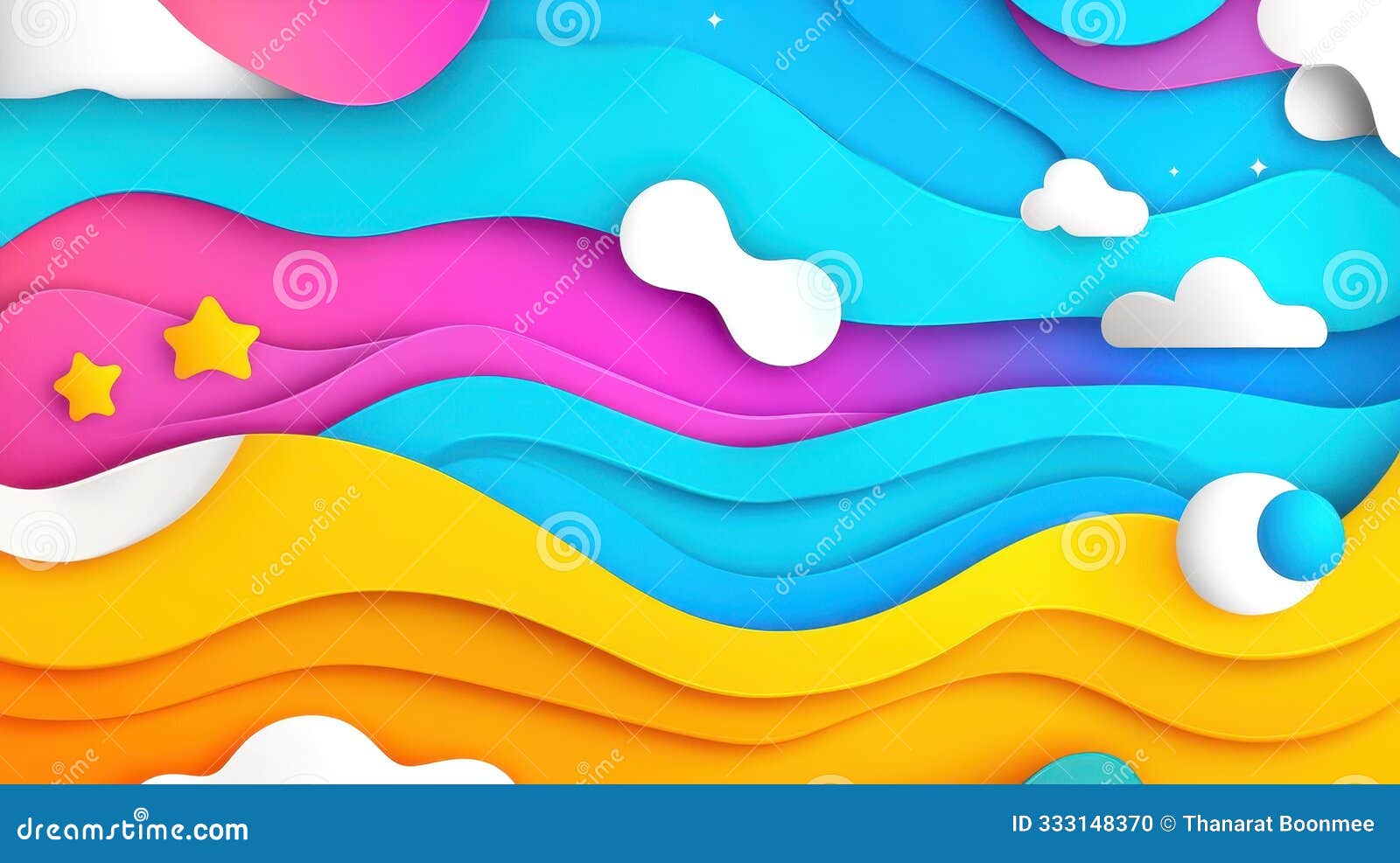 Explore a Vibrant Papercut Background Featuring Wavy Dimensions and ...