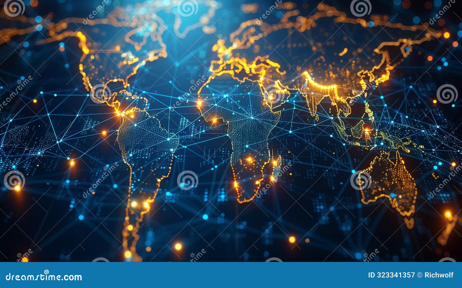 Explore the Visualization of Worldwide Digital Links and Connections ...