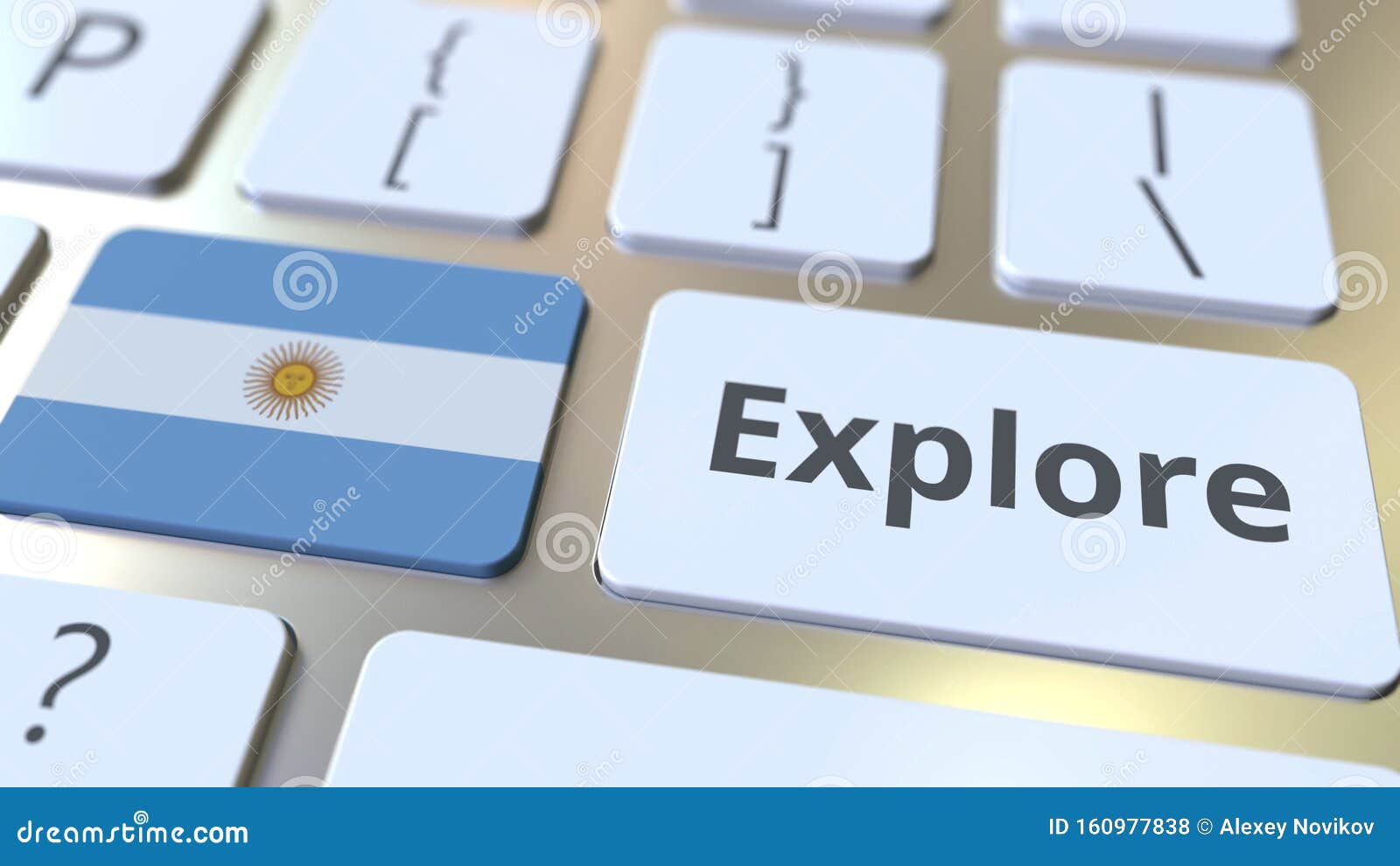 EXPLORE Word and National Flag of Argentina on the Buttons of the ...