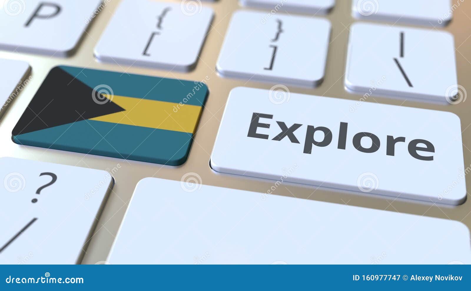 EXPLORE Word and National Flag of Bahamas on the Buttons of the ...