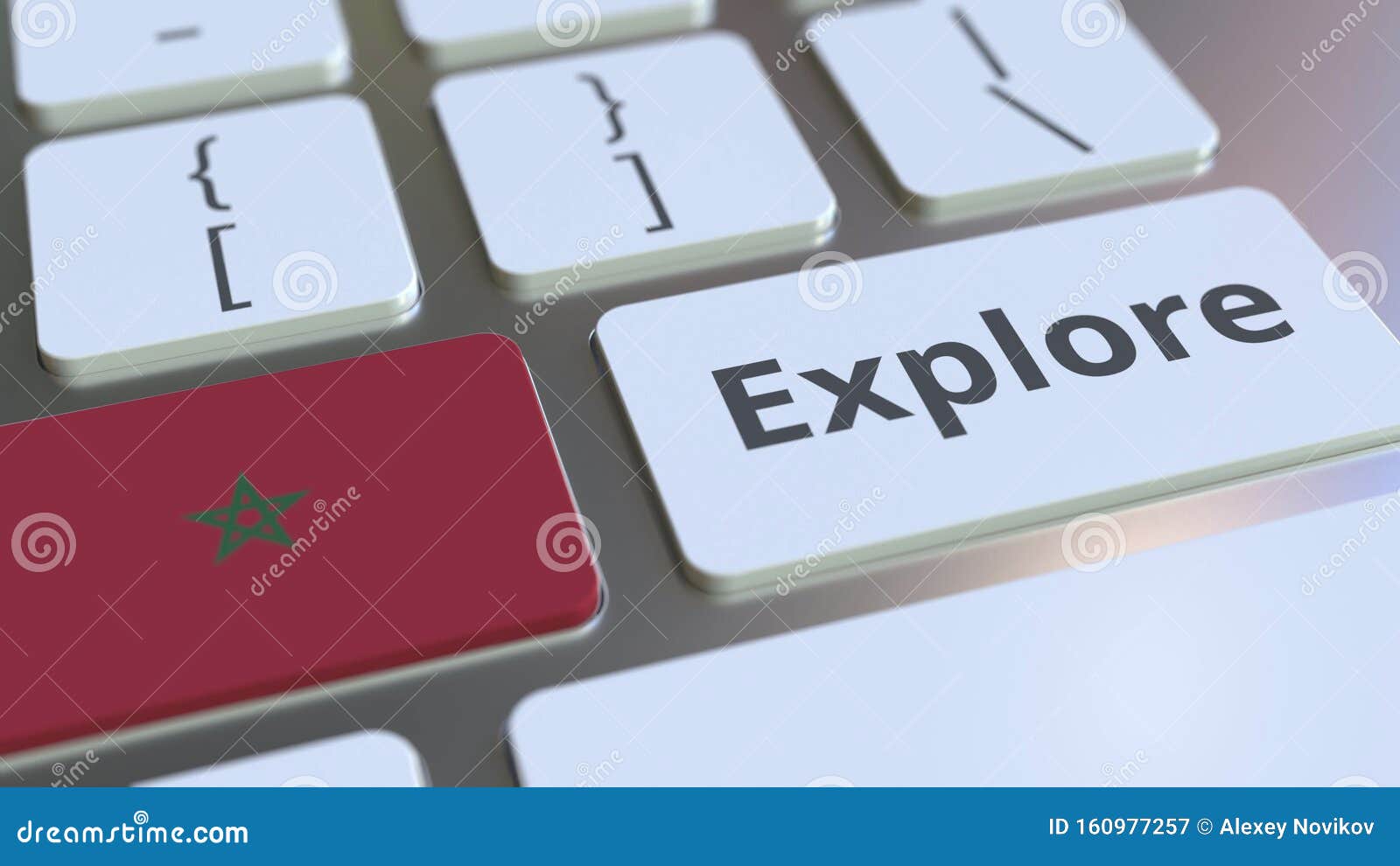 EXPLORE Word and National Flag of Morocco on the Buttons of the ...