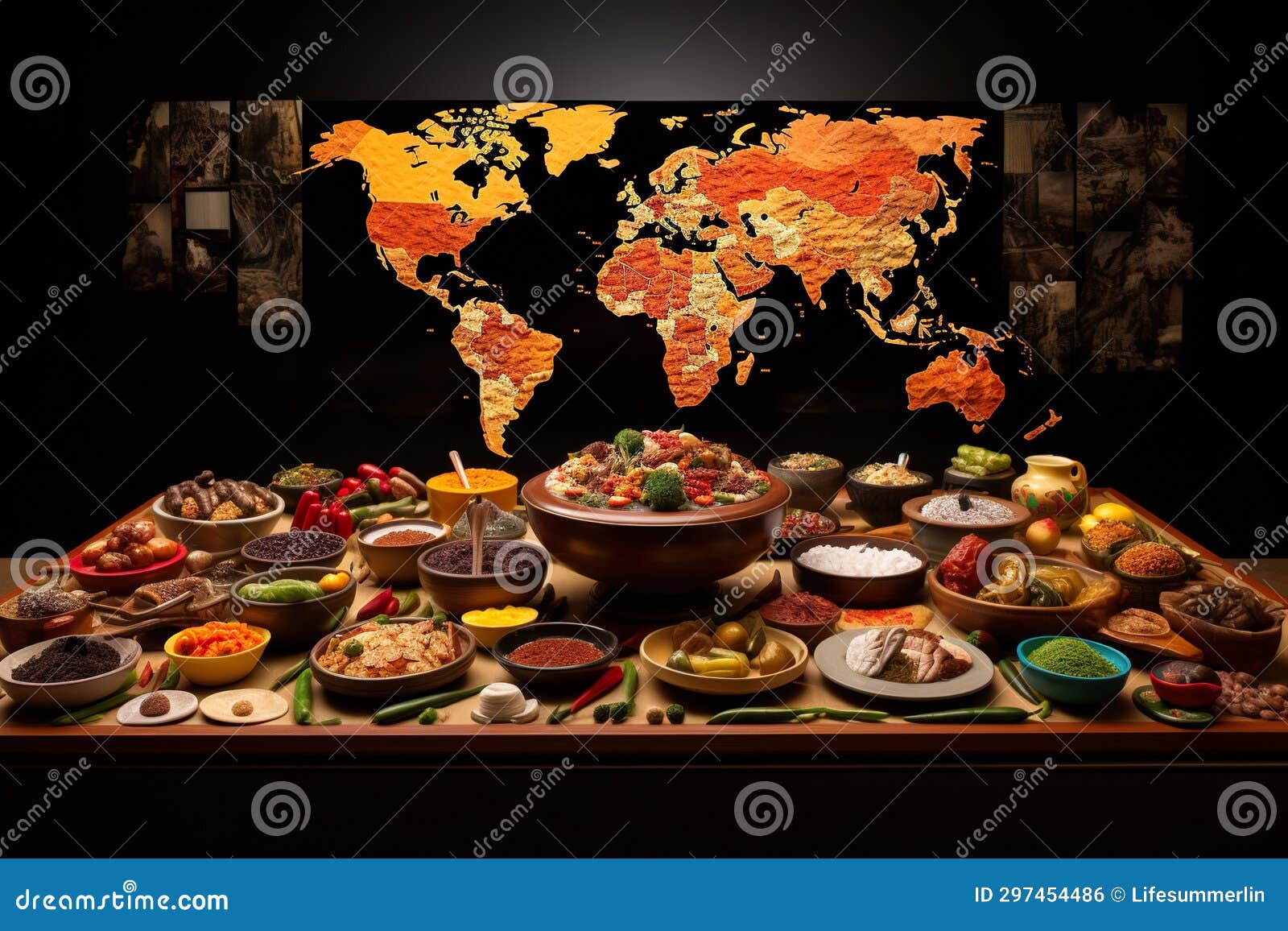 Explore the World through Delectable Culinary Diversity. Stock Photo ...